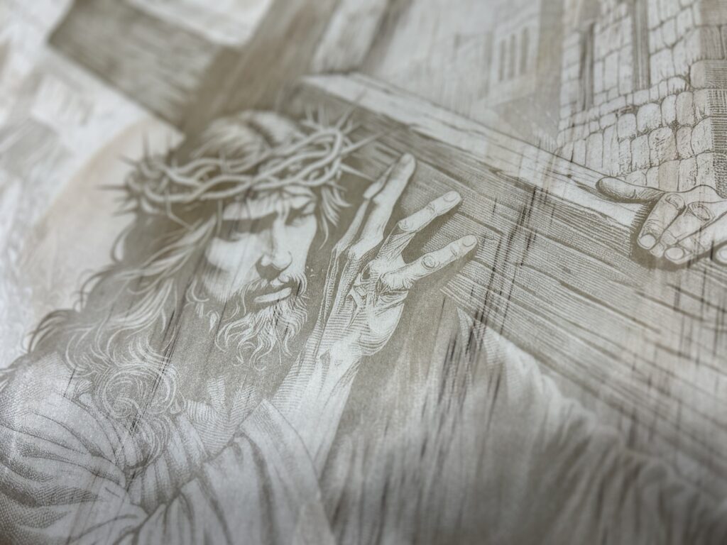 LASER ENGRAVED 3D ILLUSTRATION OF JESUS CARRYING THE CROSS - Newfie ...