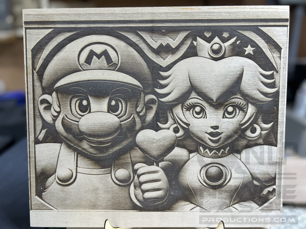 3D LASER ENGRAVED ILLUSION OF MARIO & PRINCESS PEACH - Newfie Laser ...