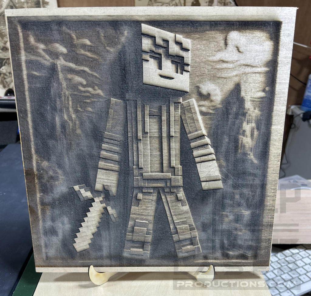 3D LASER ENGRAVED ILLUSION OF MINECRAFT - Newfie Laser Productions