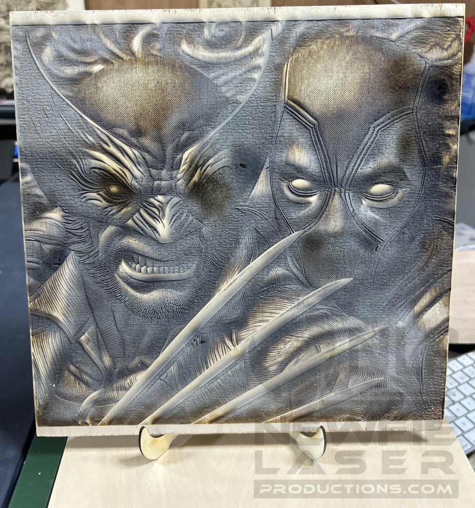 3D LASER ENGRAVED ILLUSION OF WOLVERINE & DEADPOOL - Newfie Laser ...
